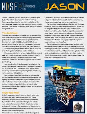 ROV Jason/Medea - Woods Hole Oceanographic Institution
