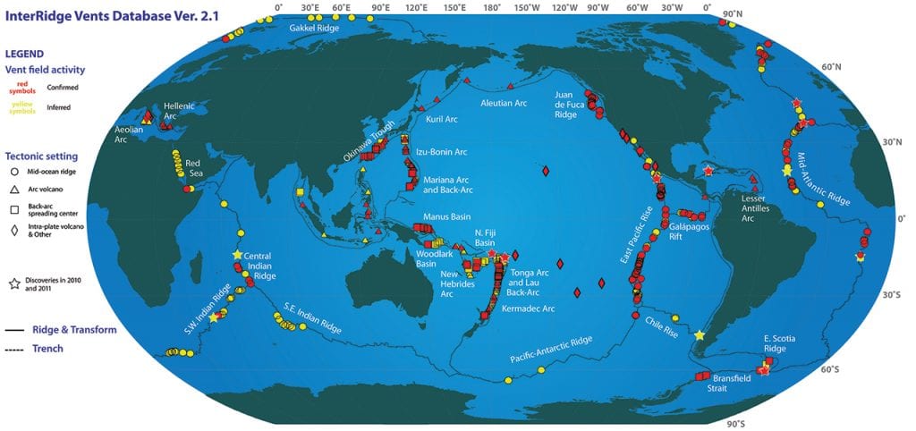 Global Distribution of Hydrothermal Vent Fields – Woods Hole ...