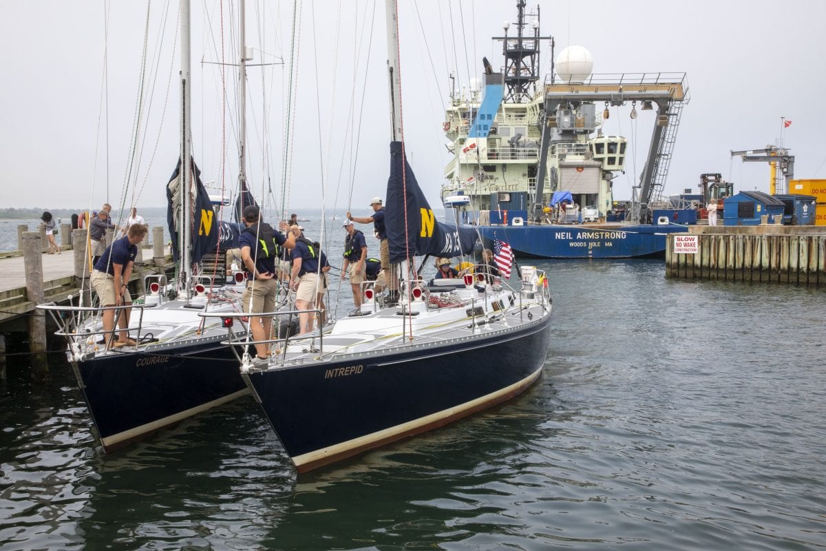 U.S Naval Academy (USNA) vessels dock at Woods Hole Oceanographic ...