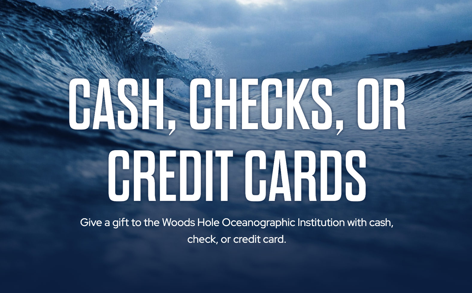 Cash, Checks, and Credit Cards - Woods Hole Oceanographic Institution