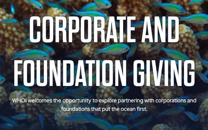 Corporate and Foundation Giving - Woods Hole Oceanographic Institution