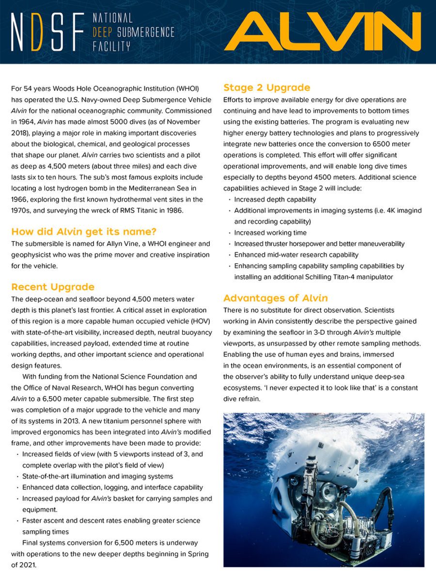 HOV Alvin - Woods Hole Oceanographic Institution